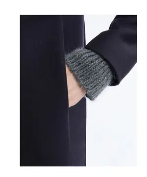 FAY High-neck Peacoat With Buckle Detail - Blue