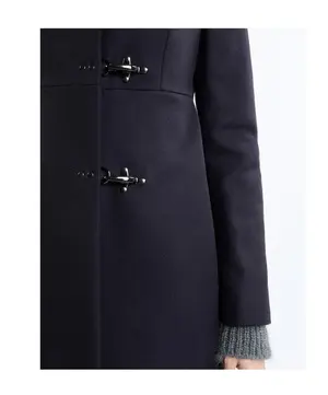 FAY High-neck Peacoat With Buckle Detail - Blue