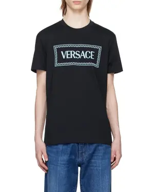 Versace Logo Printed Crewneck T-shirt