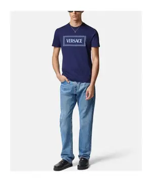Versace Logo Printed Crewneck T-shirt