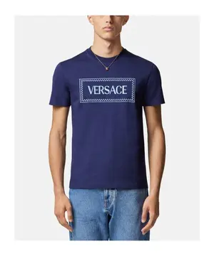 Versace Logo Printed Crewneck T-shirt
