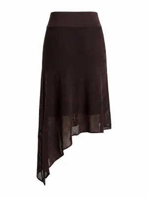 Jacquemus The Voile Asymmetric Skirt - Dark Brown