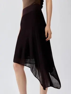 Jacquemus The Voile Asymmetric Skirt - Dark Brown