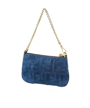 Fendi Baguette Ff Denim Mini Pouch - Blue