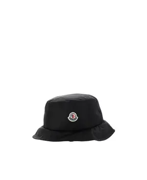 Moncler Logo Patch Bucket Hat - Black