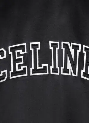 Celine Bomber Jacket In Thick Satin - Black