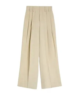 JIL SANDER Pleated Wide-leg Trousers - Nude