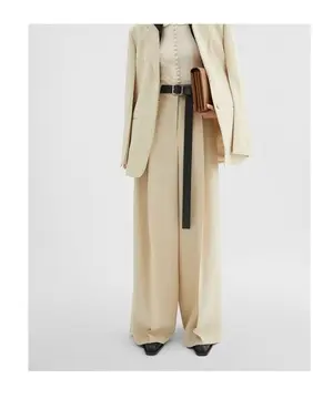 JIL SANDER Pleated Wide-leg Trousers - Nude