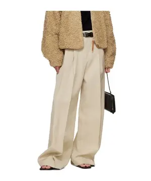JIL SANDER Pleated Wide-leg Trousers - Nude