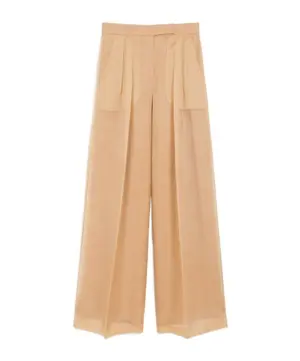 Max Mara Pleated Silk Organza Wide-leg Trousers
