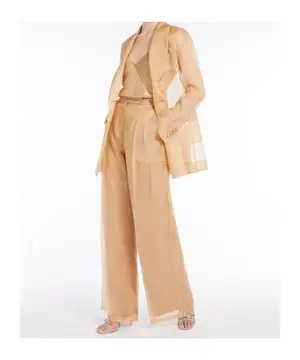 Max Mara Pleated Silk Organza Wide-leg Trousers