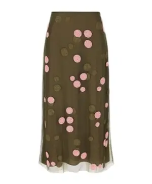 FENDI A Dot Embellished Tulle Midi Skirt