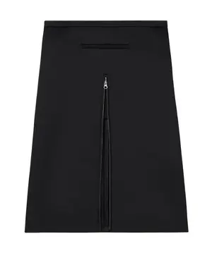 COURREGES Zip-detail Satin Midi Skirt - Black
