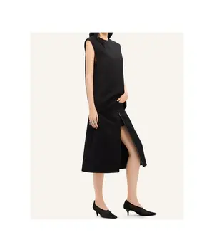 COURREGES Zip-detail Satin Midi Skirt