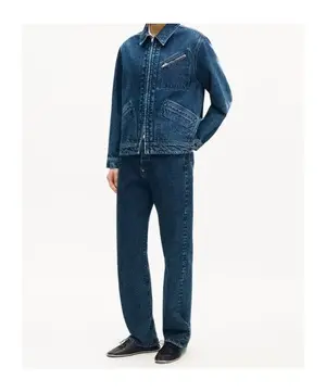 Kenzo Signature Japanese Denim Utility Jacket - Medium Stone Blue