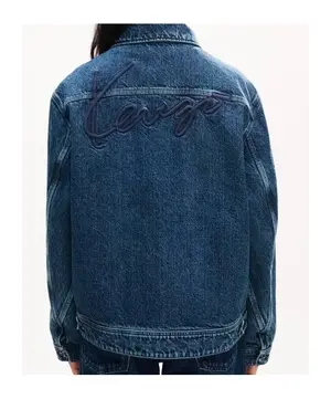 Kenzo Signature Japanese Denim Utility Jacket - Medium Stone Blue