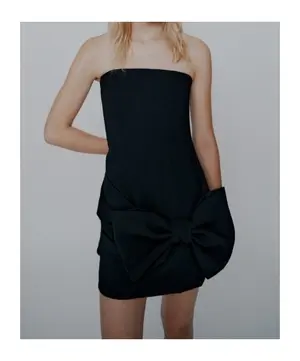 Marella Bow Detail Envers Satin Bustier Dress