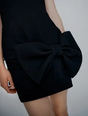 Marella Bow Detail Envers Satin Bustier Dress