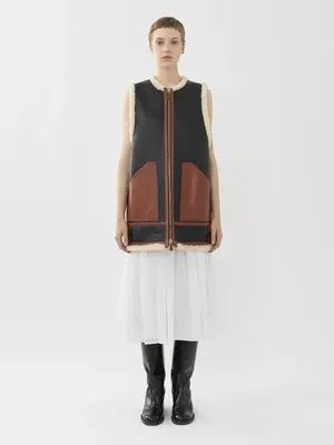 Chloé Sheepskin Vest With Fur Trim