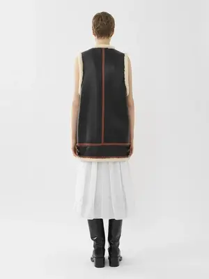 Chloé Sheepskin Vest With Fur Trim