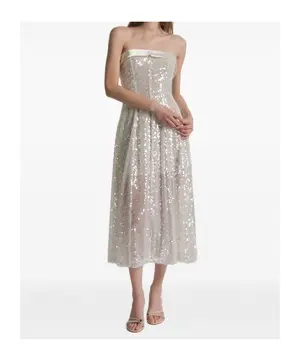 Alberta Ferretti Strapless Sequin Dress