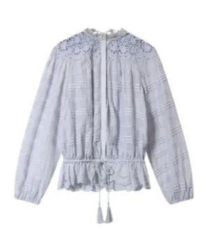 Isabel Marant Étoile Polly Floral Lace Blouse - Gray
