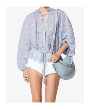 Isabel Marant Étoile Polly Floral Lace Blouse - Gray