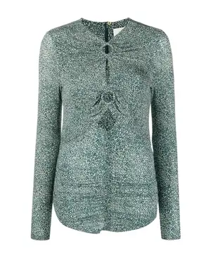 Isabel Marant Étoile Animal-print Cut-out Long-sleeve Top