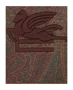 Etro Logo Embroidered Paisley Print Card Holder - Green