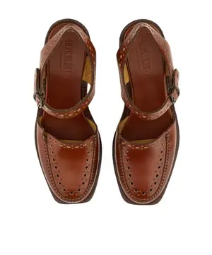 Hereu Perforated Ankle-strap Heeled Sandals