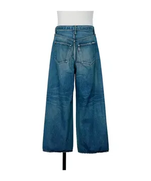 Sacai Wide-leg Jeans With Belt Loops And Distressed Details