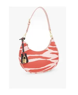 Mcm Zebra Printed Zipped Shoulder Bag - Red