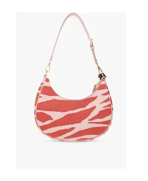 Mcm Zebra Printed Zipped Shoulder Bag - Red