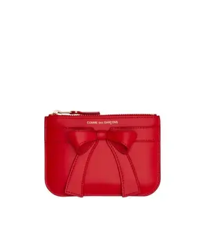 Comme Des Garçons Big Bow Zipped Purse - Red