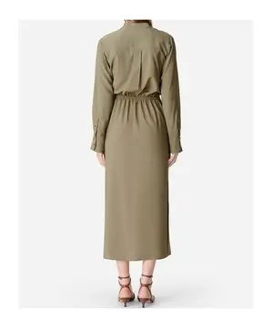 Vanessa Bruno Long Sleeve V-neck Slit Dress