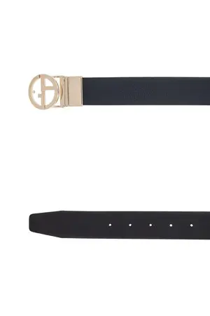 Giorgio Armani Logo Buckle Leather Belt