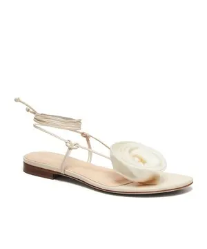Magda Butrym Floral Ankle-tie Flat Sandals - Cream