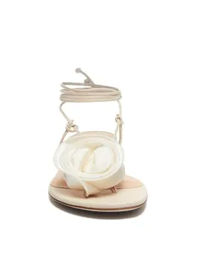 Magda Butrym Floral Ankle-tie Flat Sandals - Cream