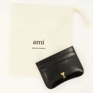 AMI Paris Logo Plaque Wallet - Black