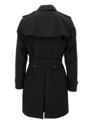 Burberry Double-breasted Belted Trench Coat - Black