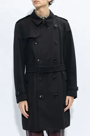 Burberry Double-breasted Belted Trench Coat - Black