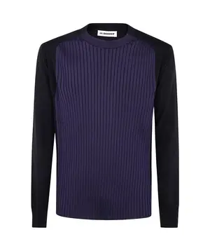 JIL SANDER Crewneck Knitted Jumper - Black