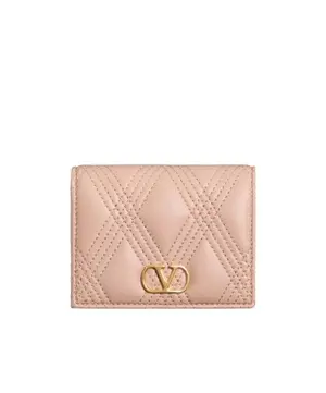 Valentino Garavani Quiltie 67 Vlogo Signature Wallet - Cinnamon Rose