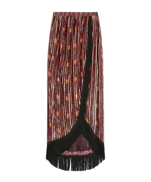Valentino Garavani Fringed Floral-print Maxi Skirt