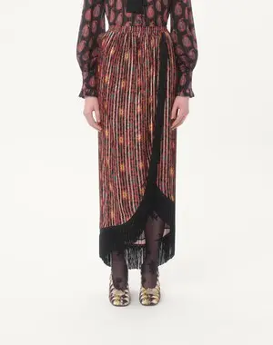 Valentino Garavani Fringed Floral-print Maxi Skirt