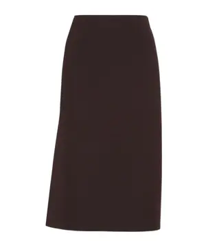 Fendi Grain De Poudre Midi Skirt With Side Slit - Wine Red