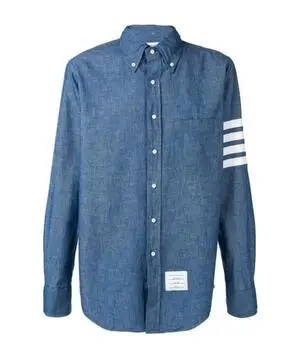 Thom Browne 4-bar Long Sleeved Shirt - Blue