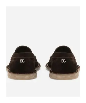 Dolce & Gabbana Dg Logo Plaque Loafers - Brown
