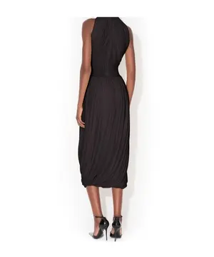 Alaïa Halterneck Sleeveless Draped Midi Dress - No