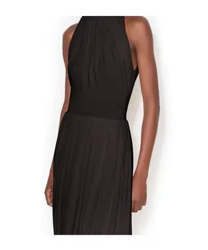 Alaïa Halterneck Sleeveless Draped Midi Dress - No